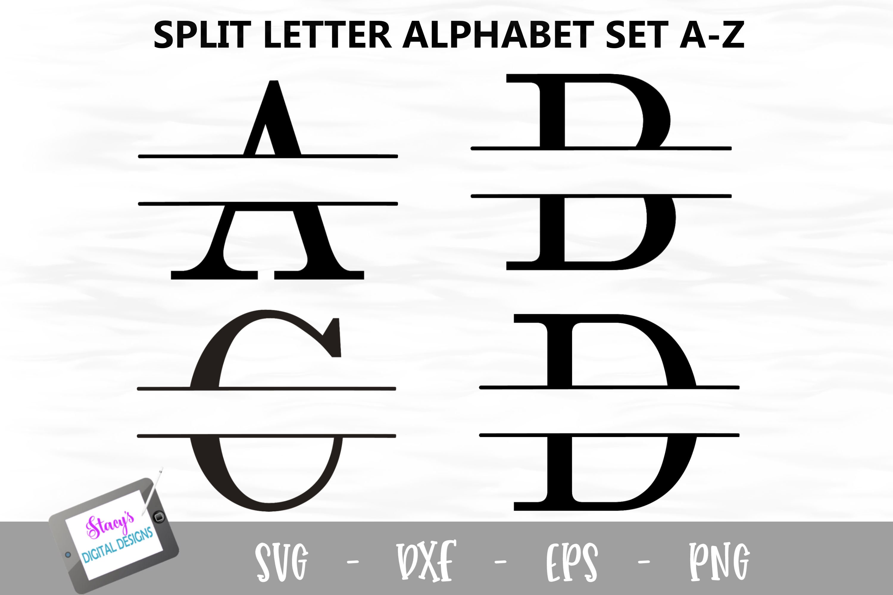 Split Letters A-Z SVG 26 Split Monogram Letters | Etsy UK