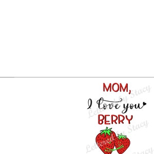 Mother's Day Card - I Love You Berry Much Pun Card, Printable ...