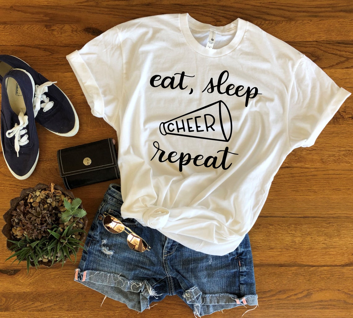 Cheer SVG Eat Sleep Cheer Repeat Cut File With Megaphone | Etsy