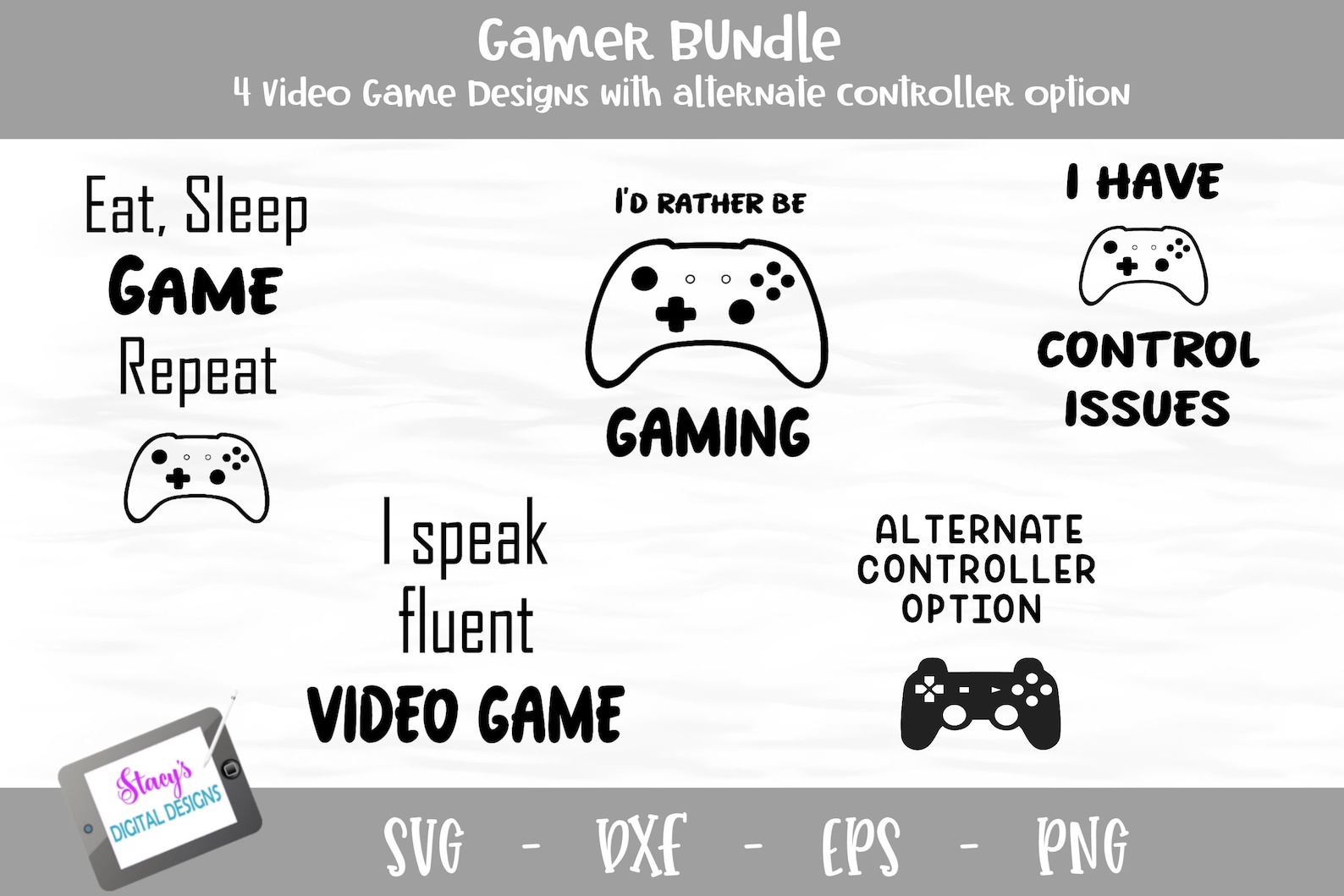 Gamer SVG Bundle - 4 Video Game SVG Files SVG for Cricut and Silhouette ...