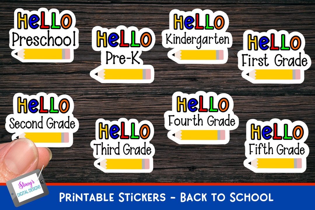Printable Stickers - Print and Cut Stickers for Cricut - Back to School ...