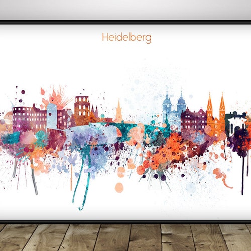 Heidelberg Germany Retro Travel Art Poster - Etsy