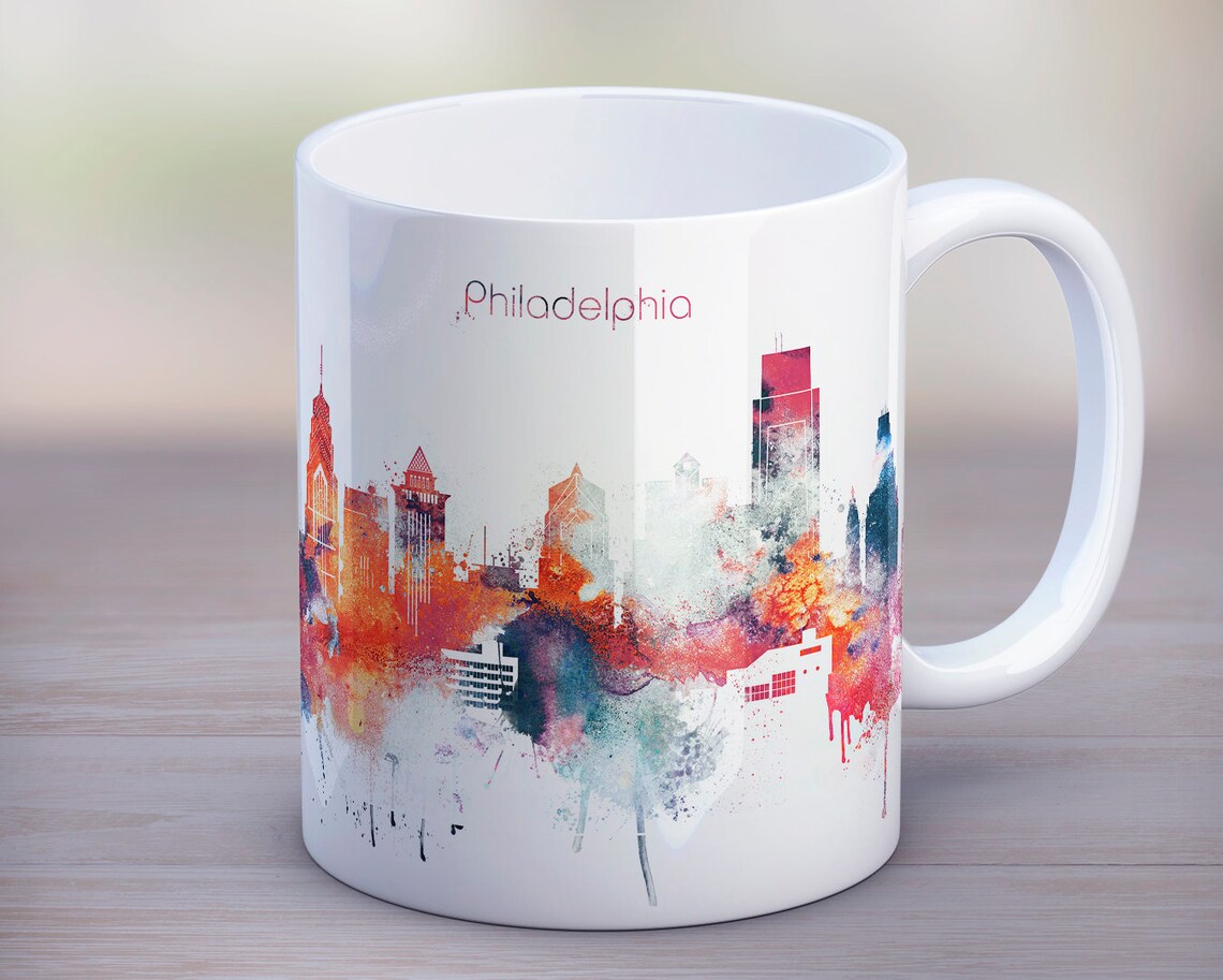 Philadelphia City Skyline Mug Pennsylvania Mug Coffee Cup - Etsy