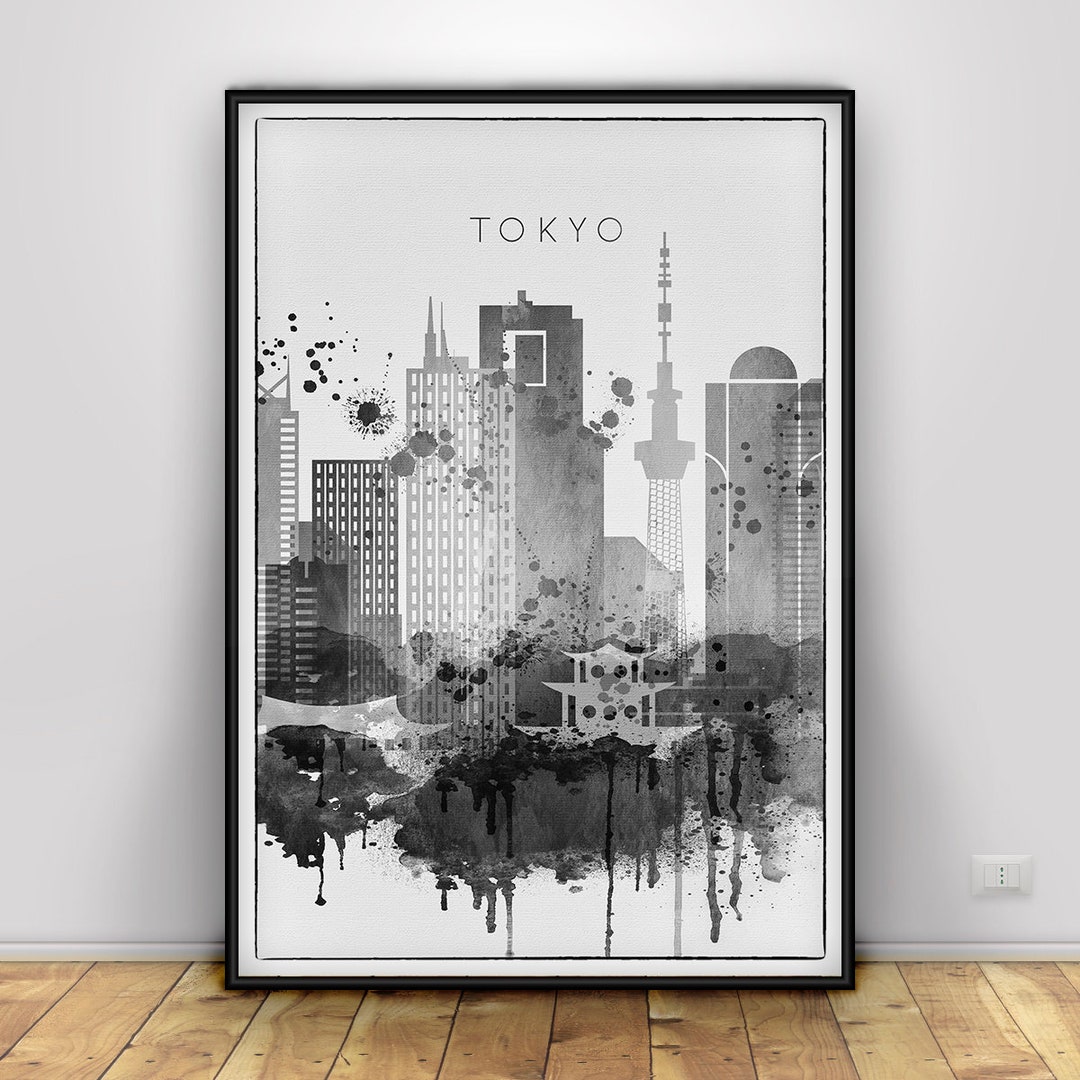 Tokyo Poster, Tokyo Print, Tokyo Skyline, Art Wall Art, Office Decor ...