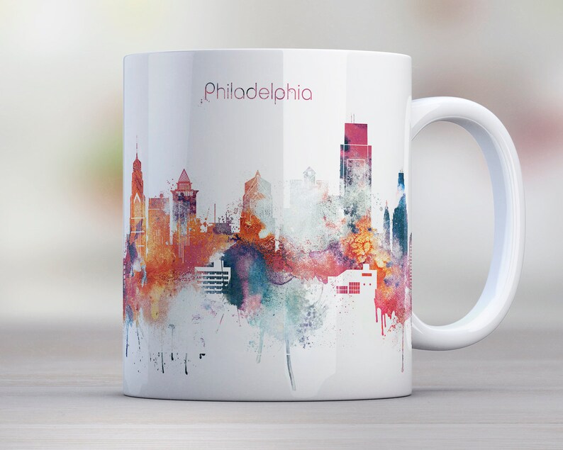 Philadelphia City Skyline Mug Pennsylvania Mug Coffee Cup | Etsy