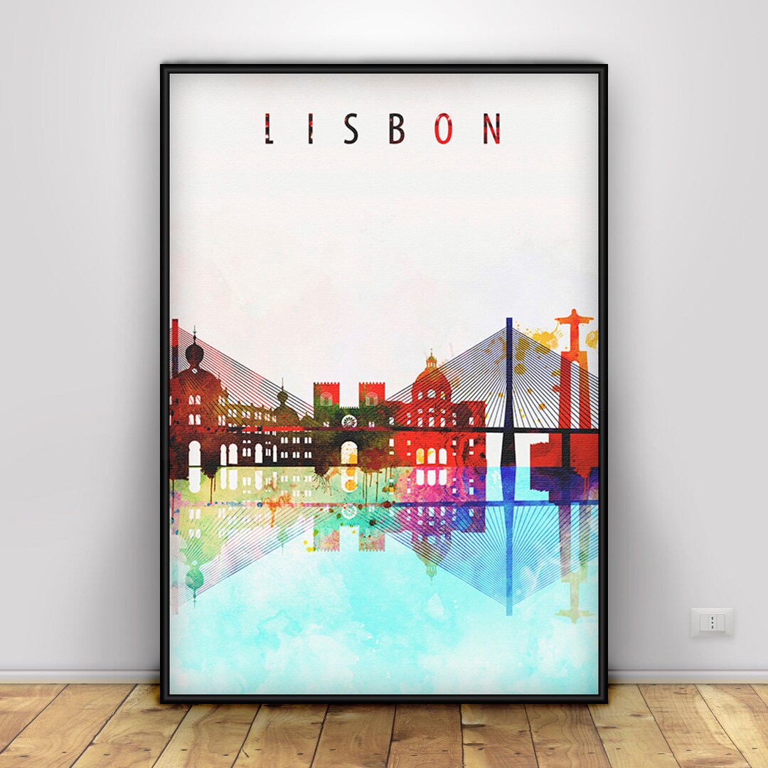 Lisbon Poster, Portugal Capital Art Print, Lisbon City Watercolour ...