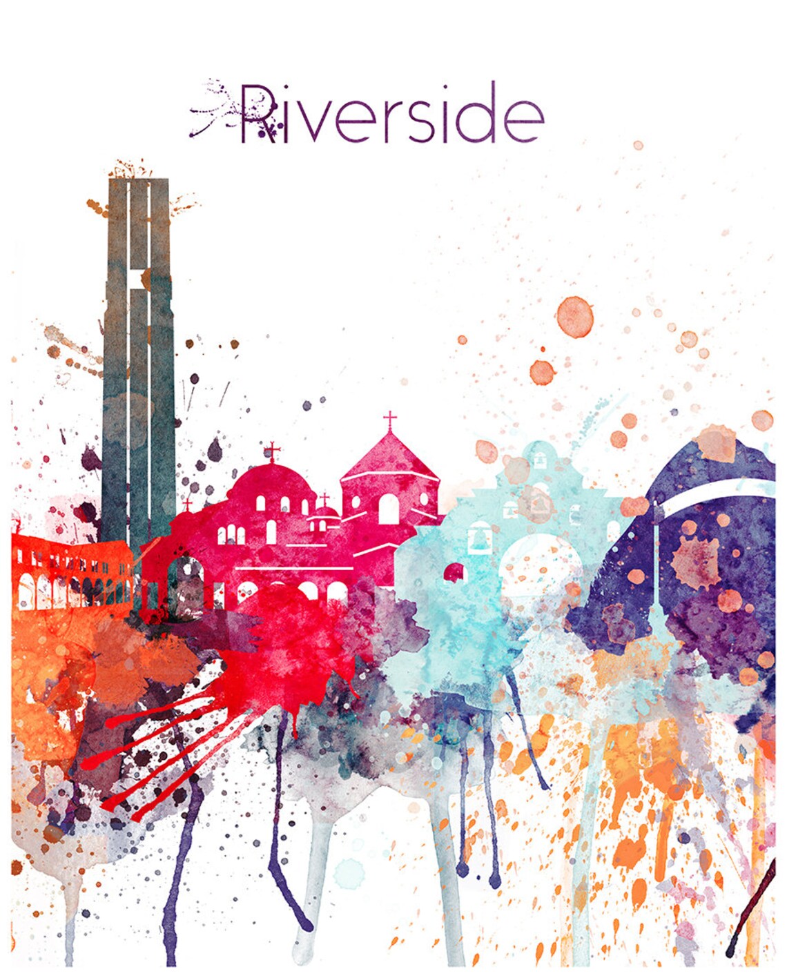 Riverside Set of 3 Prints California City 3 Pieces Wall Art - Etsy