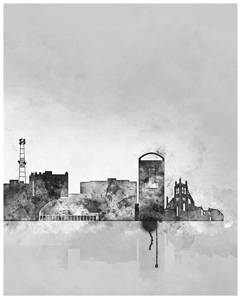 Des Moines Set of 3 Prints Des Moines 3 Pieces Wall Art Black | Etsy