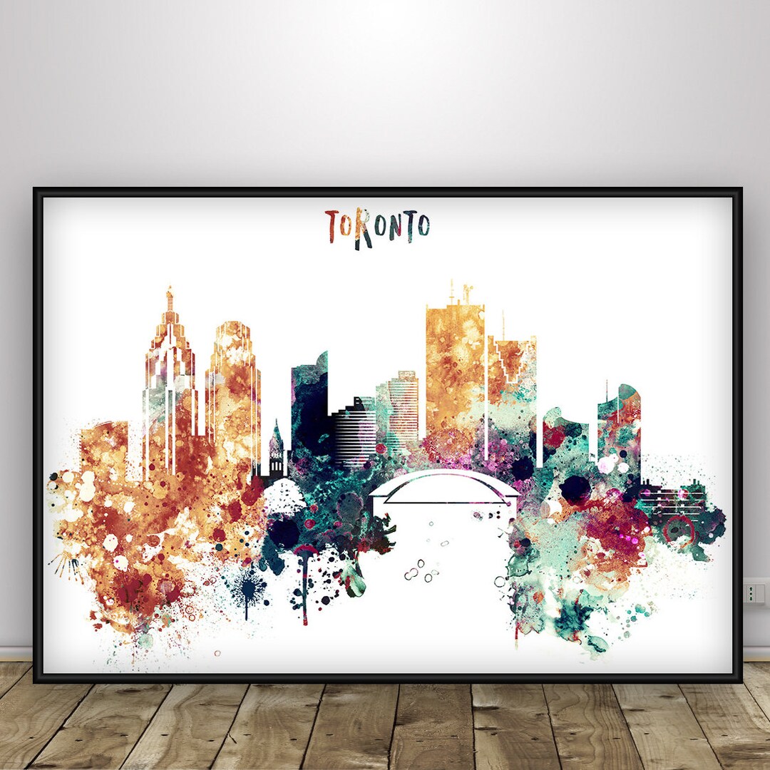 Toronto Poster, Toronto Print, Toronto Skyline, Toronto Watercolour ...