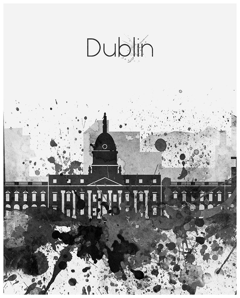 Dublin Set of 3 Pints Three Pieces Wall Art Triptych of Ireland Skyline ...
