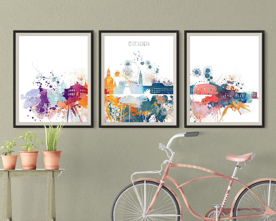 Dresden Set of 3 Prints, Dresden 3 Pieces Wall Art, Triptych of Germany ...