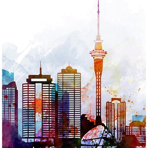 Auckland Set of 3 Skyline Prints, New Zealand Downtown Triptych Print 3 ...