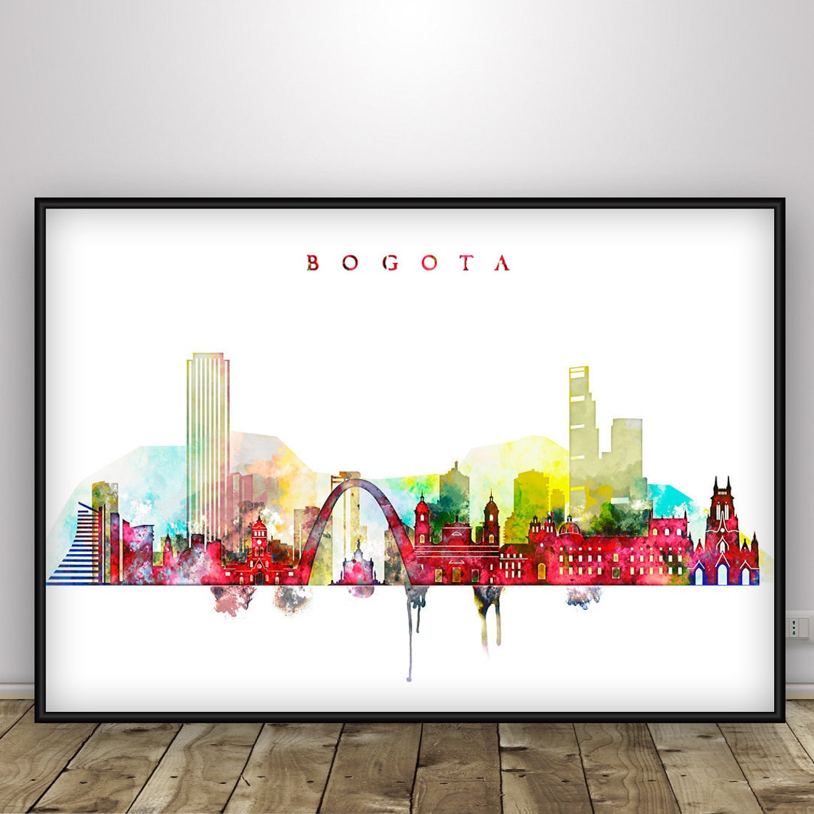 Bogota Print Watercolor Bogota Skyline Poster Home Decor | Etsy