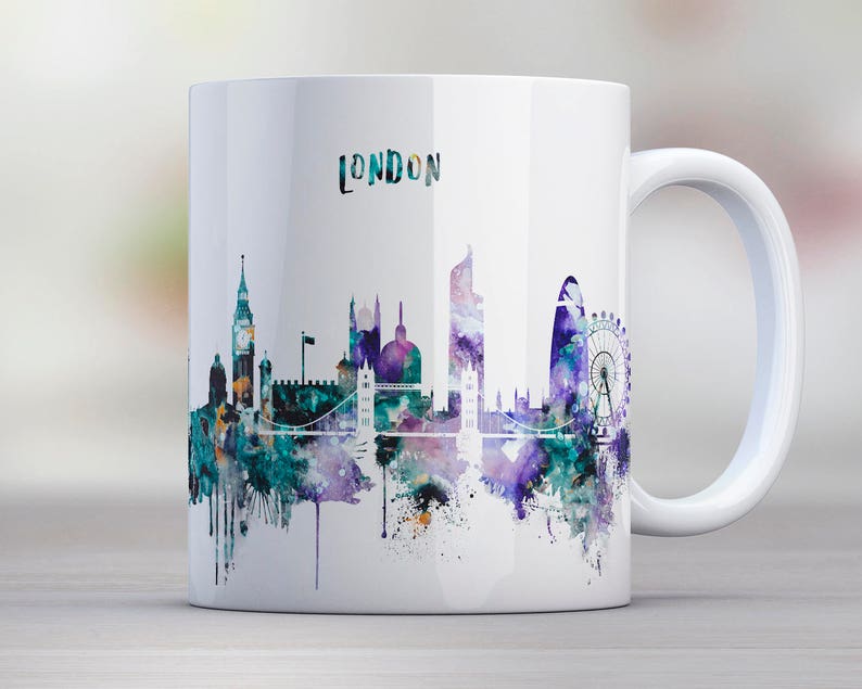 London Coffee Mug, City Mug, Tea Skyline Cup, Silhouette Gifts for Her ...