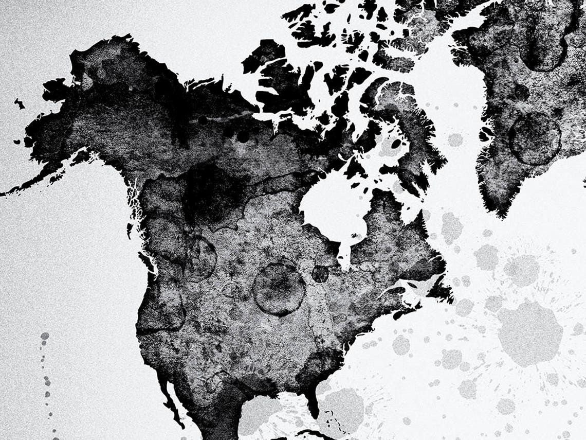 World Map Art Print Black White Watercolor Travel Map - Etsy