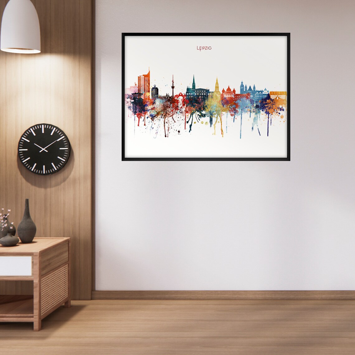 Leipzig Poster, Watercolor Skyline, Germany Wall Art, Office Decor ...
