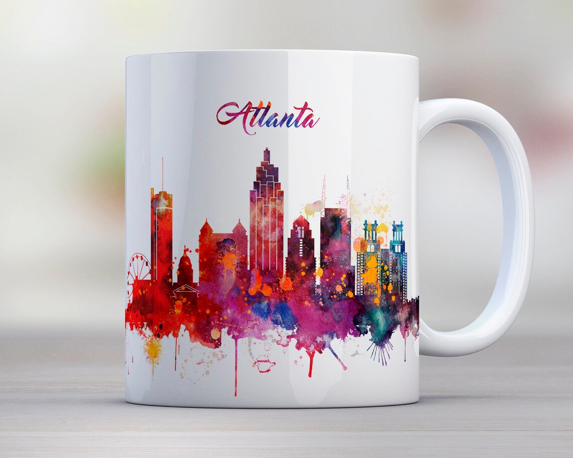 Atlanta Unique Tea Mug Georgia Cityscape Mug Skyline Cup | Etsy