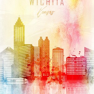 Wichita Art Print, Wichita Poster, Watercolour Art Print, Wall Art ...