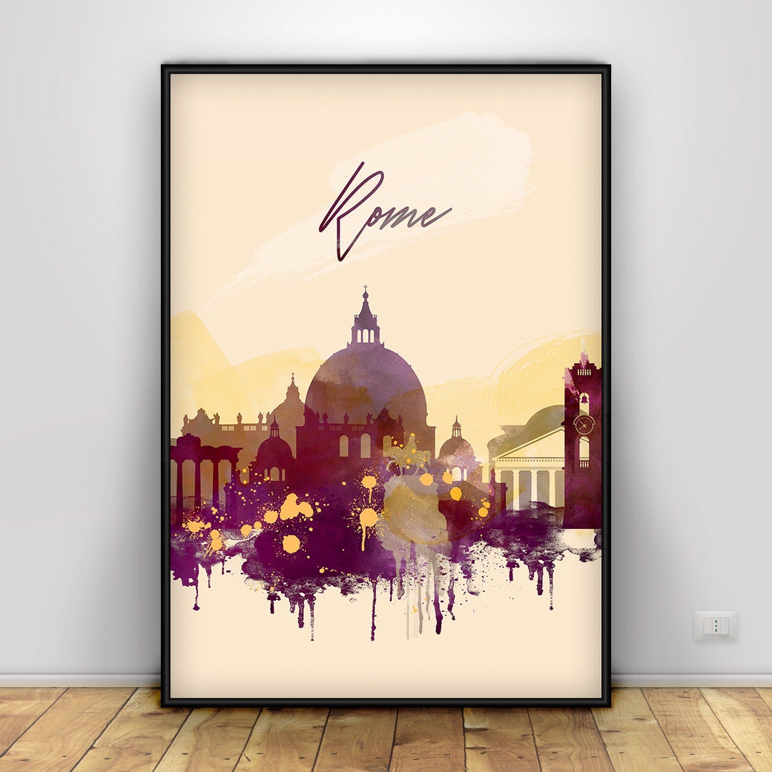 Rome Poster, Vatican Monuments Art Print, History City Poster, Travel ...