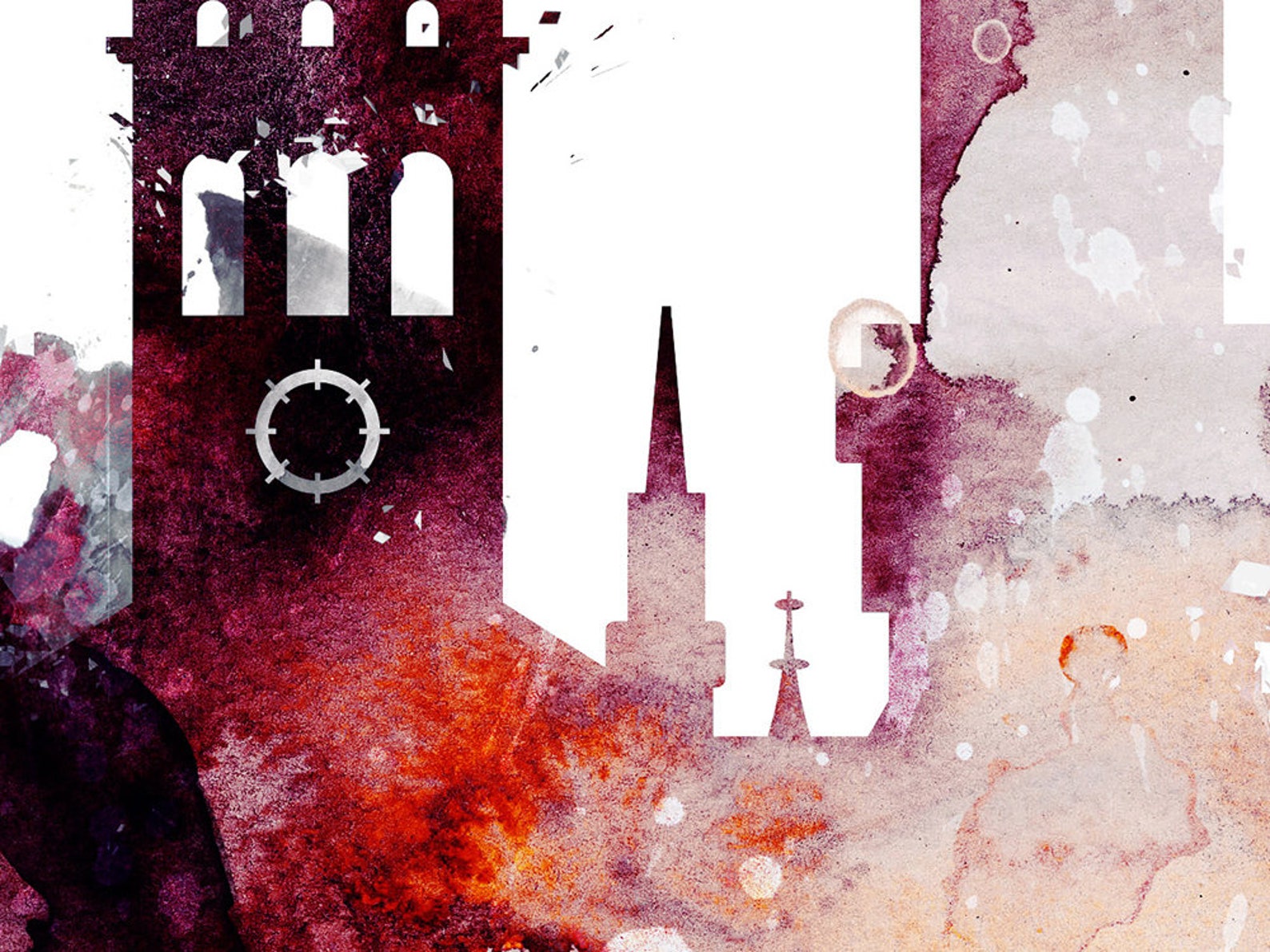 Munich Skyline Print German Watercolor Art Print München - Etsy
