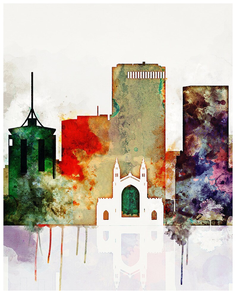 Tulsa 3 Pieces Wall Art Triptych of Tulsa Skyline Tulsa Prints - Etsy