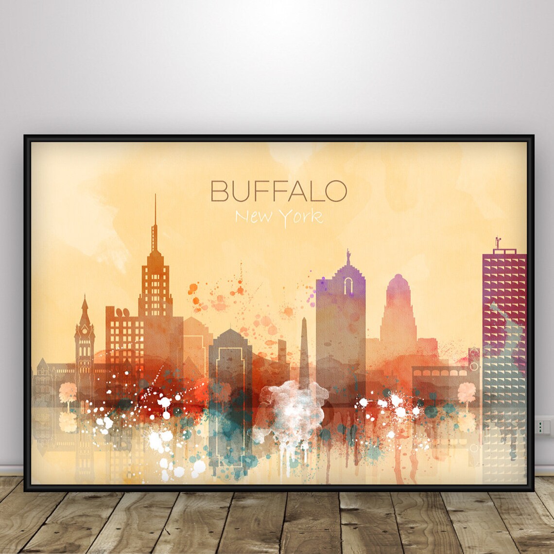 Buffalo City Print Buffalo Skyline Buffalo Poster | Etsy