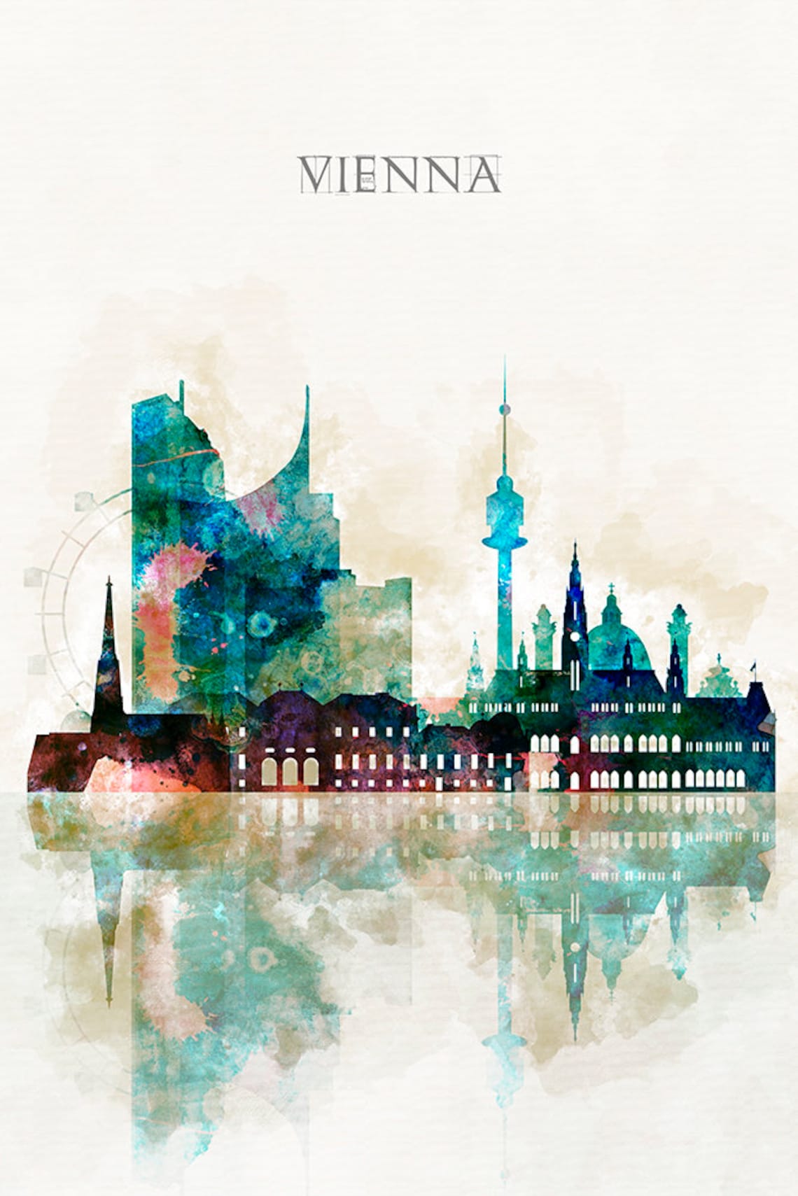 Vienna Watercolor Poster Vienna Art Print Wall Art Vienna | Etsy