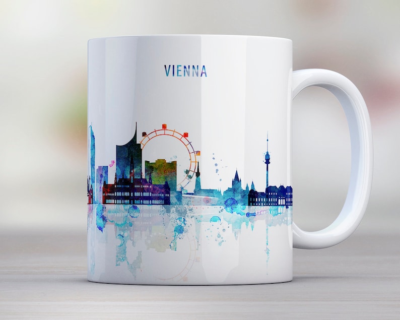 Vienna City Skyline Mug, Austria Coffee Mug, Home Cup, Travel Souvenir ...