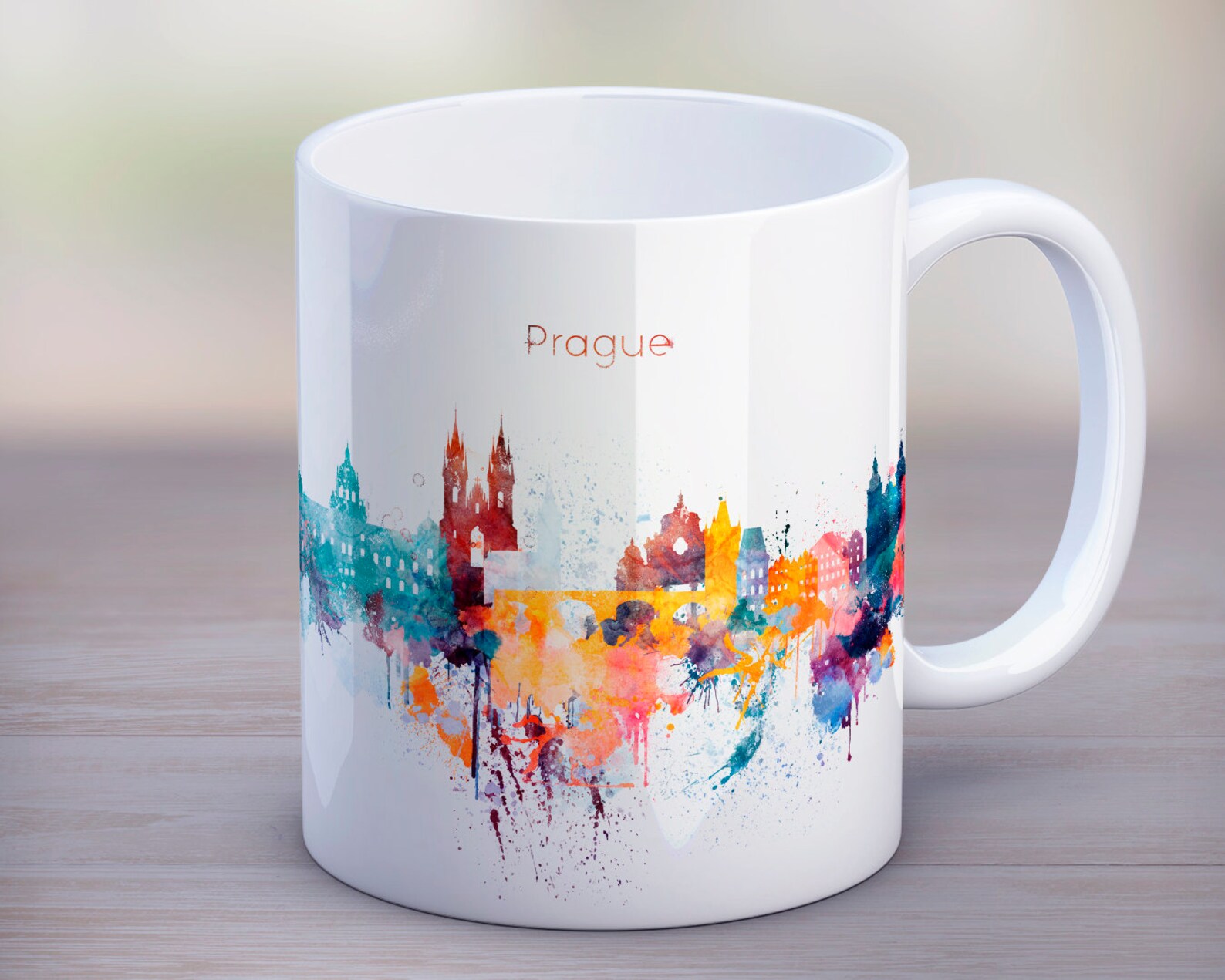 Prague Coffee Mug Czech Republic Skyline City Tea Cup Souvenir | Etsy