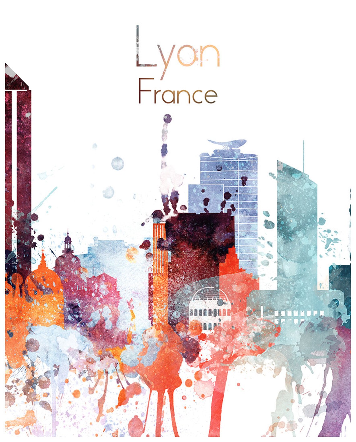 Lyon Colorful Prints France 3 Pieces Wall Art Triptych of - Etsy