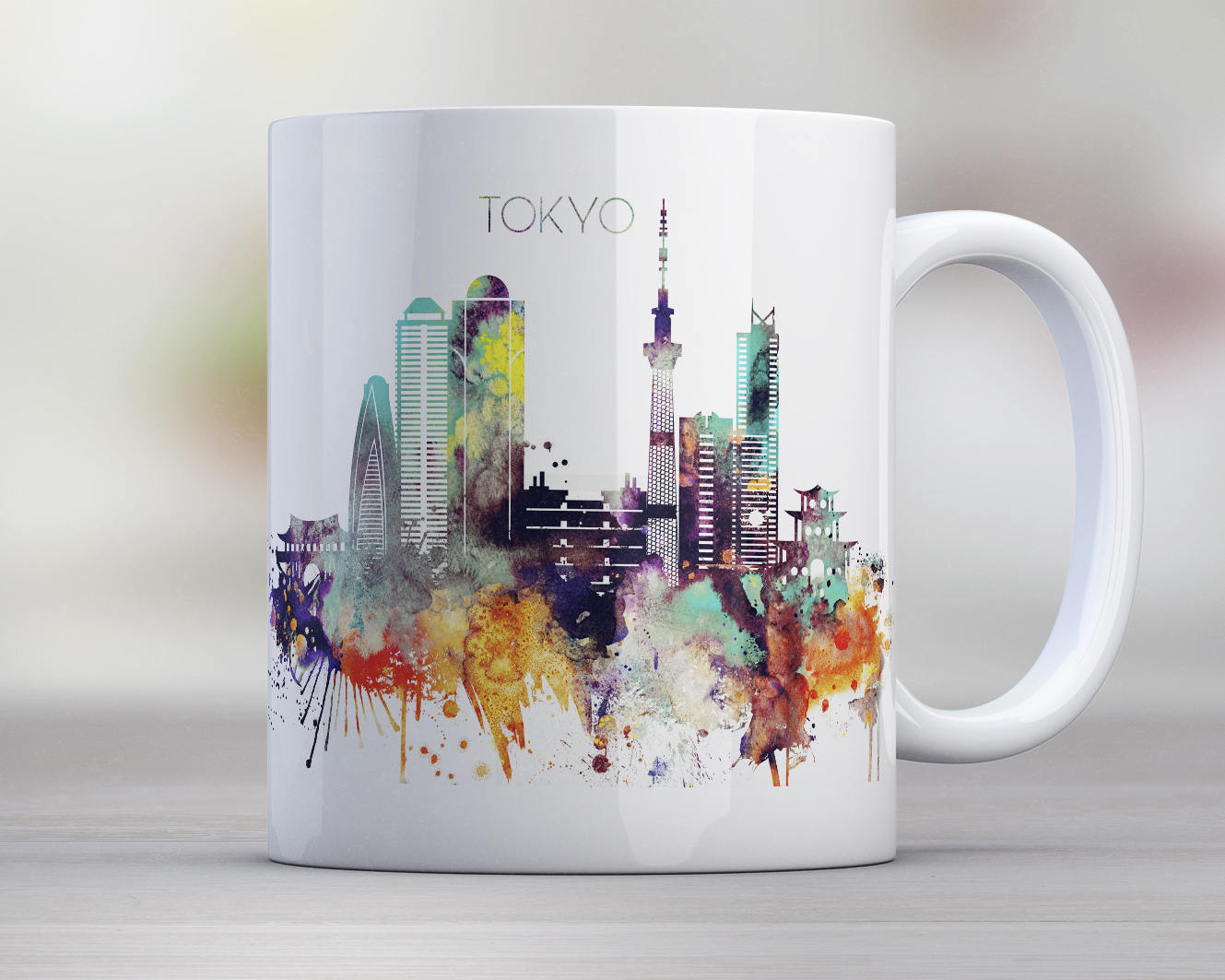 Tokyo City Mug Japan City Mug Skyline Cup Color Silhouette | Etsy