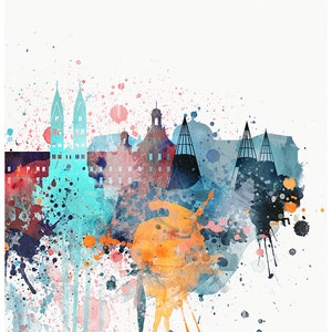 Bonn Prints, Bonn 3 Pieces Wall Art, Triptych of Germany Skyline, Set ...
