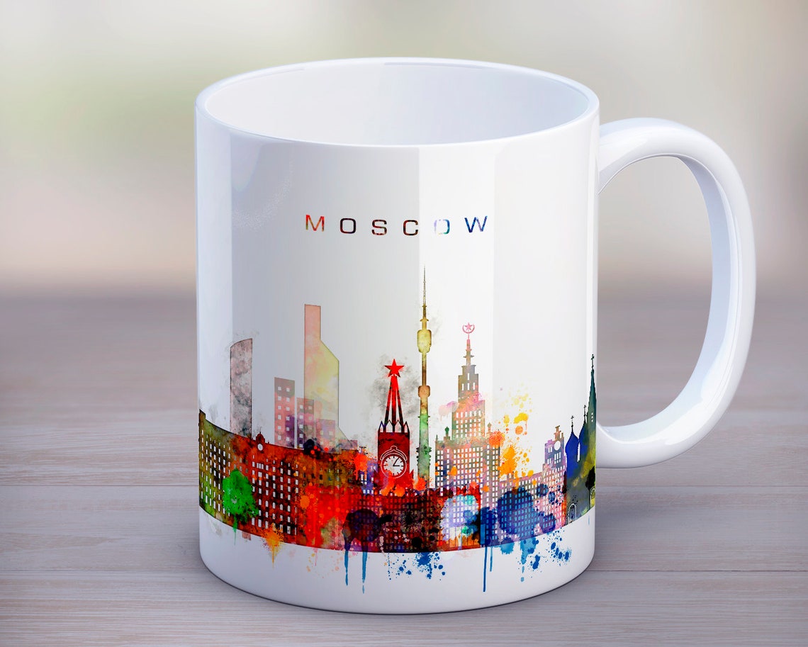 Moscow Coffee Mug Russia Skyline City Tea Cup Travel Souvenir - Etsy