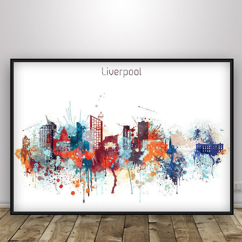 Liverpool Skyline Poster England Skyline City Cityscape - Etsy