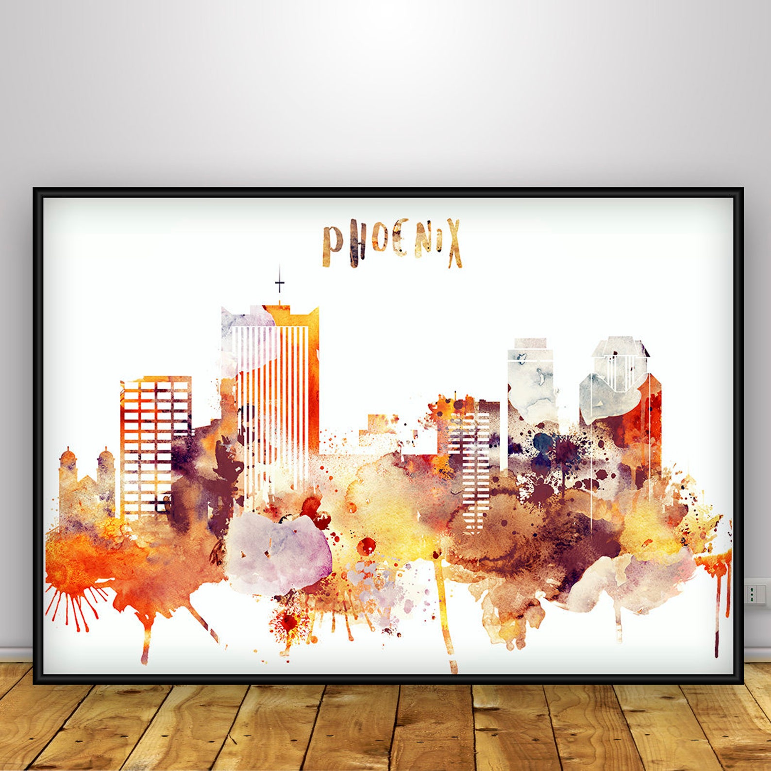 Phoenix Skyline Print Phoenix Poster Phoenix Wall Art Home | Etsy