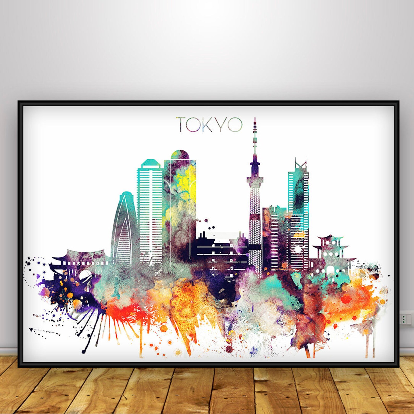 Tokyo Watercolor Print Japan Art Print Tokyo Skyline Poster - Etsy