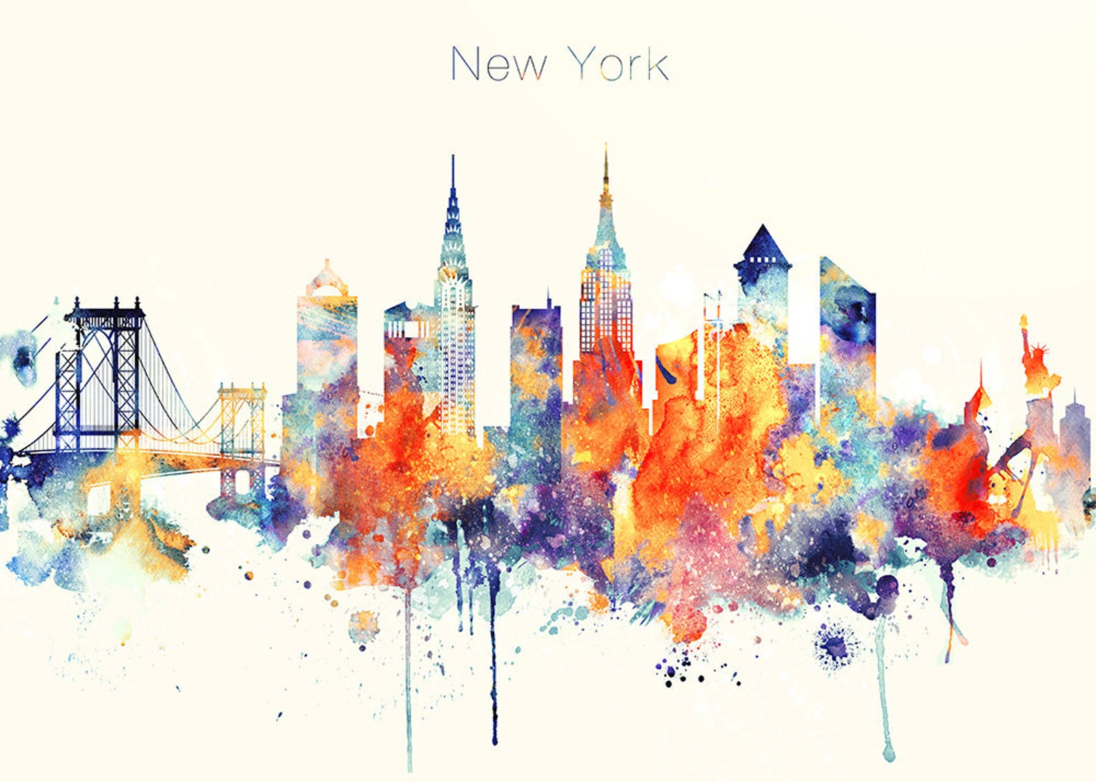 New York Skyline New York Poster NYC New York Print Home - Etsy