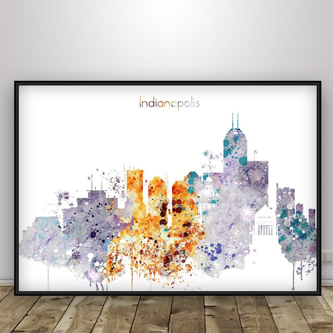 Indianapolis Print, Indianapolis Poster, Wall Art, Indiana Cityscape ...
