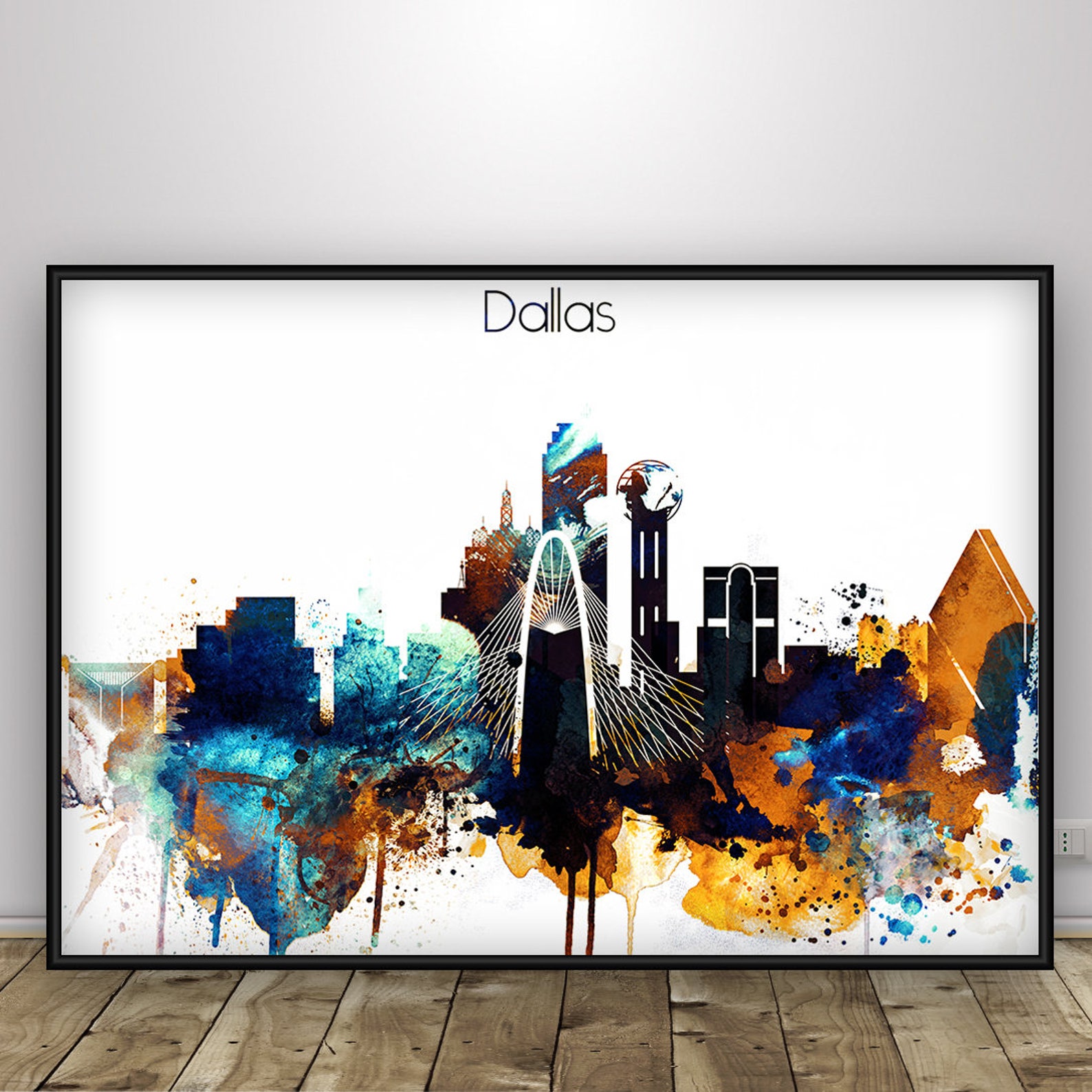 Dallas Skyline, Dallas Print, Poster, Wall Art, Texas Cityscape, Travel ...