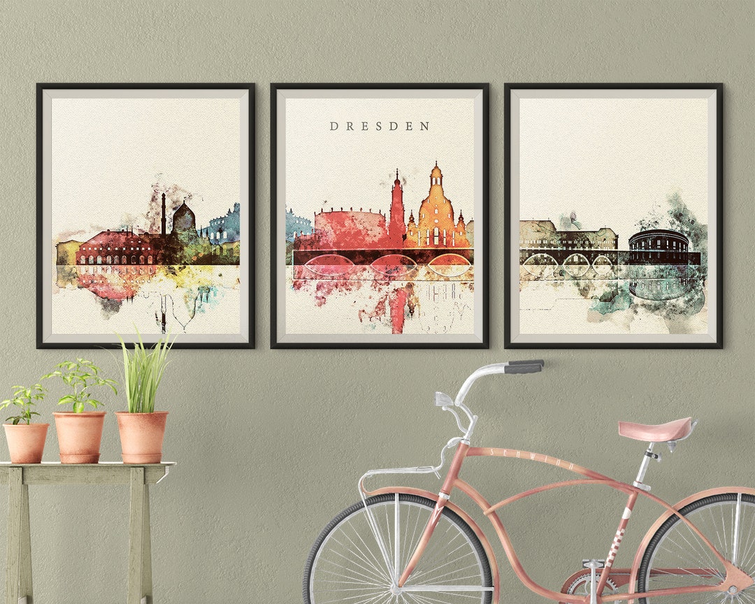 Dresden Set of 3 Posters, Dresden 3 Pieces Wall Art, Triptych of ...