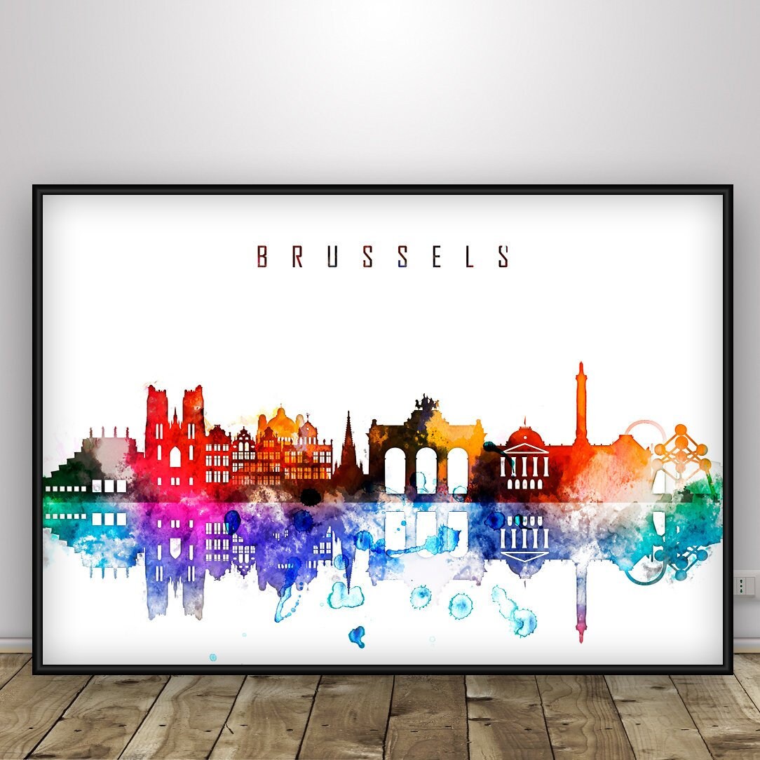 Brussels Print Belgium Skyline Fine Art Poster Wall Art Decor - Etsy