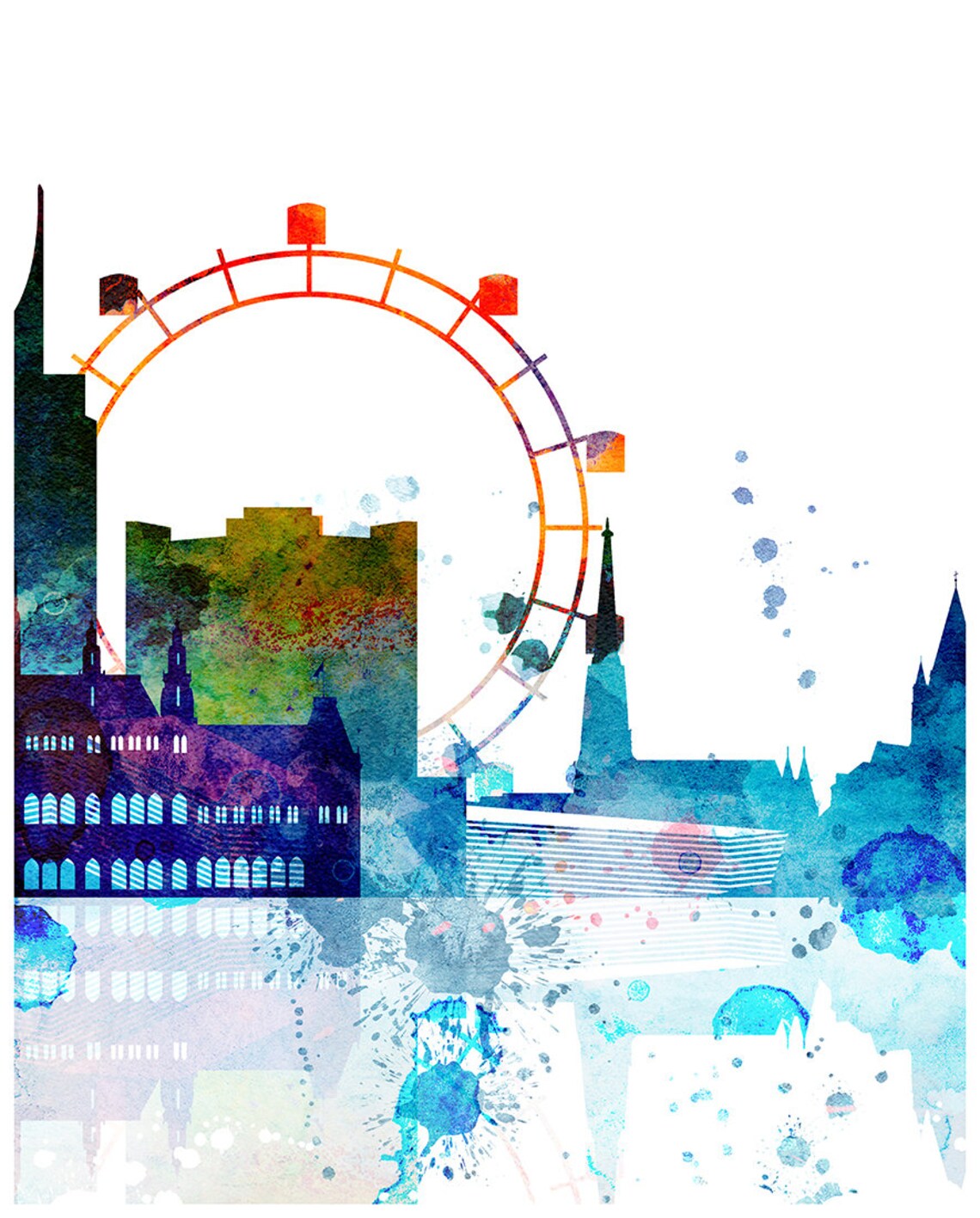 Set of 3 Vienna Prints, Vienna 3 Pieces Wall Art Triptych of Vienna ...