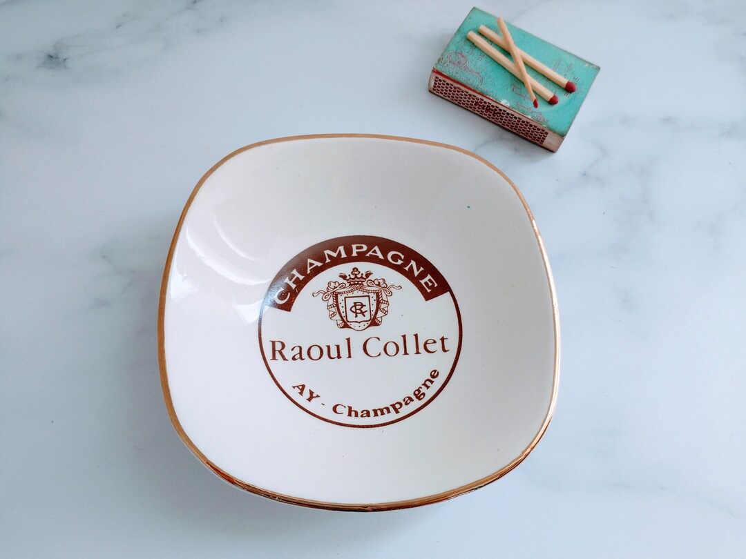 Vintage Raoul Collet Champagne Ashtray – Cream Ceramic French Bistro ...