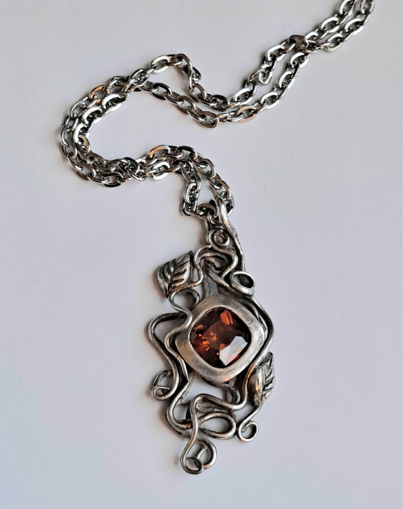 Fine Silver PMC "romancing the Stone" Pendant With Smoked Topaz Cubic ...