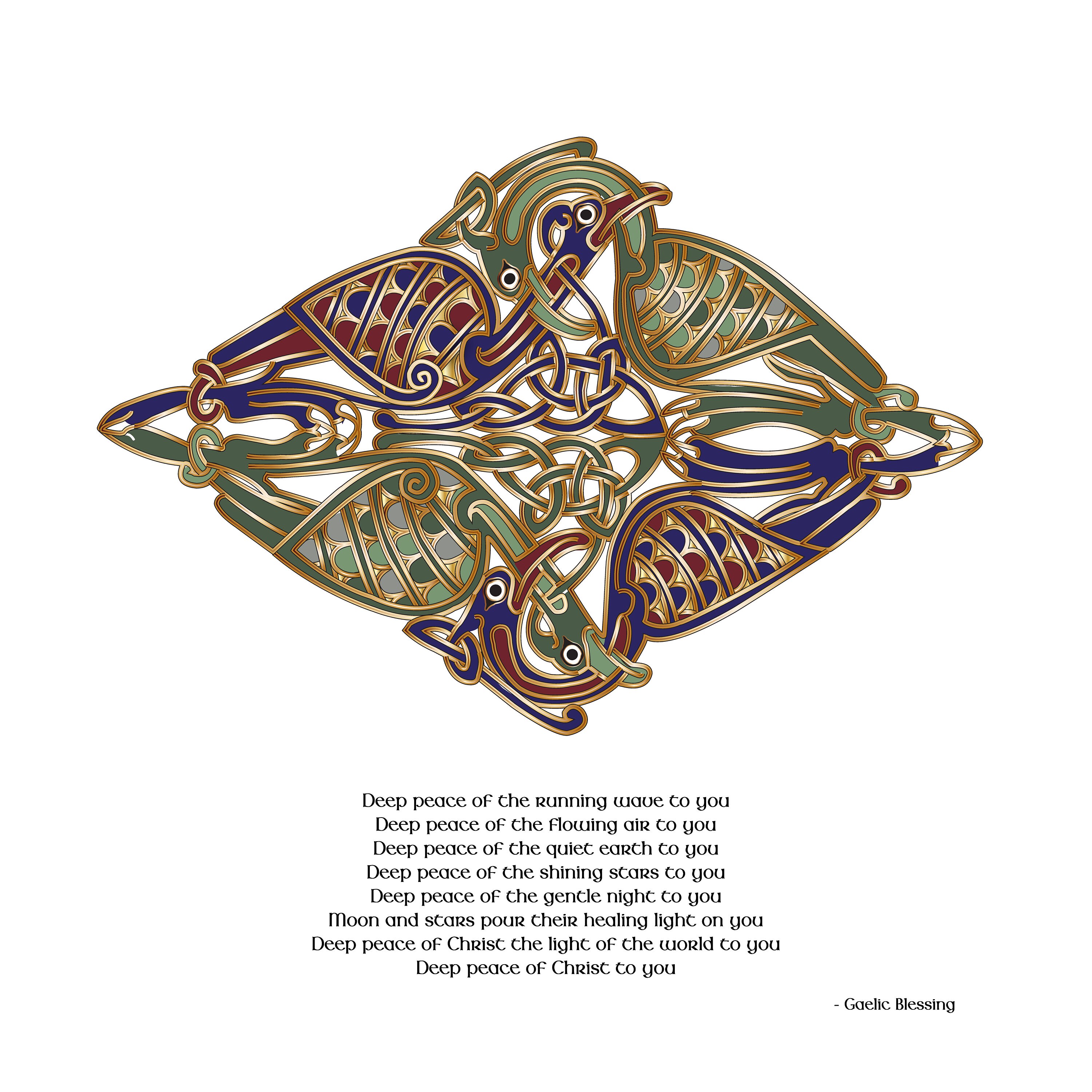 Irish Gifts / Deep Peace Gaelic Blessing /original Wall Art | Etsy