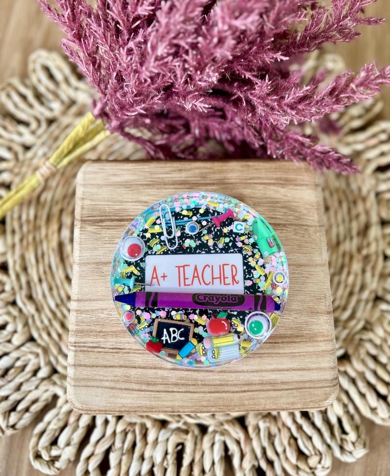 Epoxy Resin Teacher Appreciation Coaster: Handmade Desk Decor - Etsy