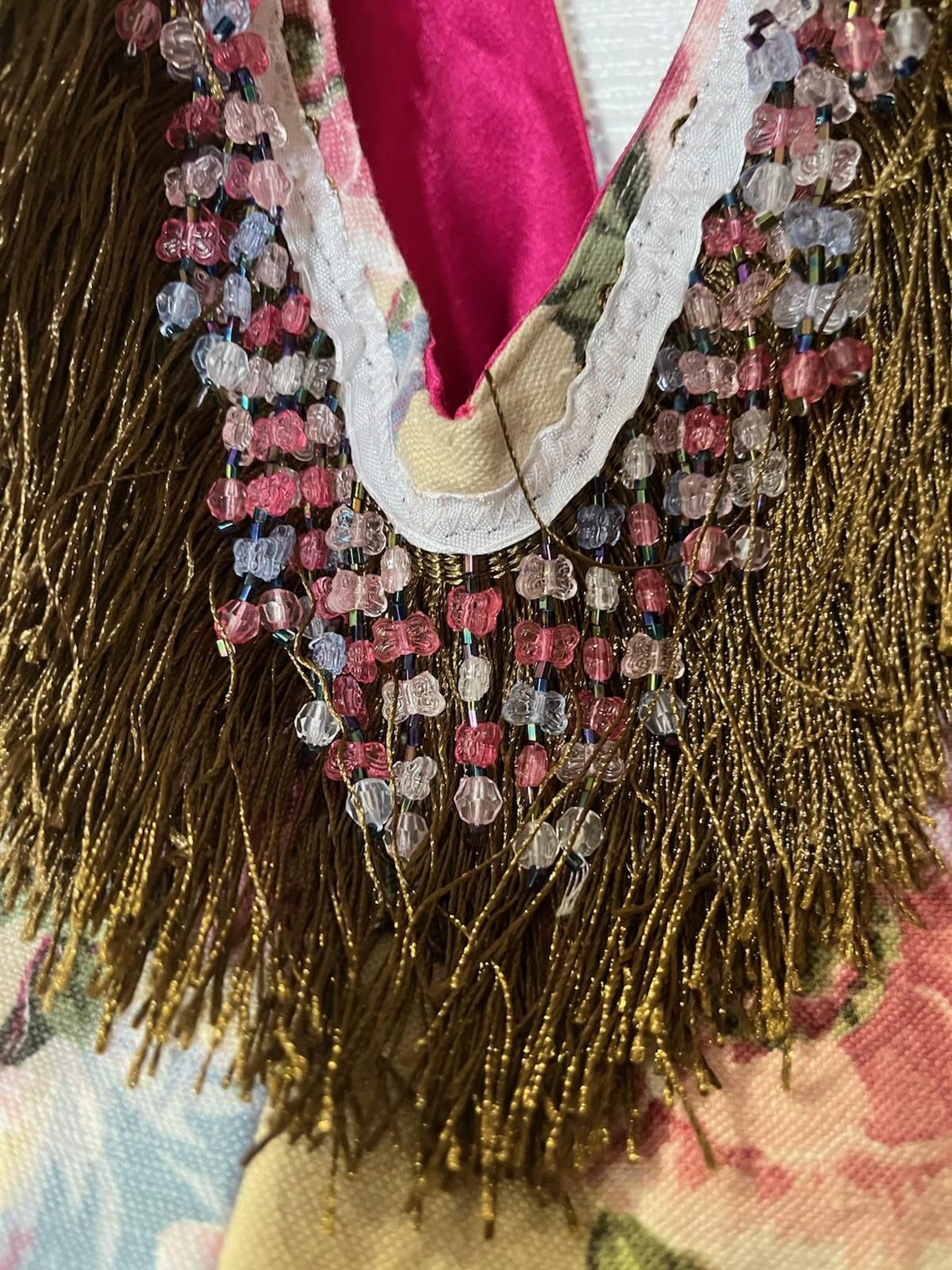 Floral Bojo Sling Handbag With Fringe and Beads - Etsy