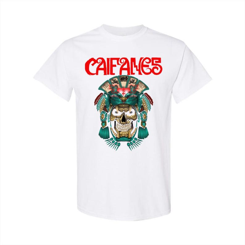 Mayan Mask Caifanes Unisex Cotton T-shirts Gildan 5000 Short Sleeve ...