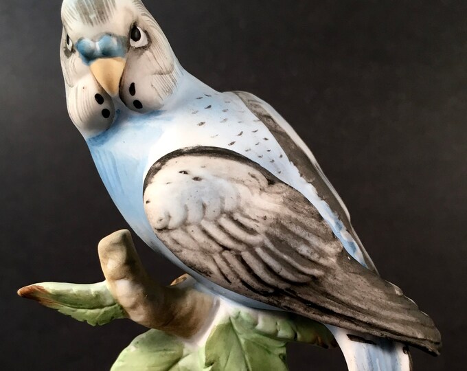 Vintage Parakeet Figurine Painted Porcelain Ceramic Parakeet ...