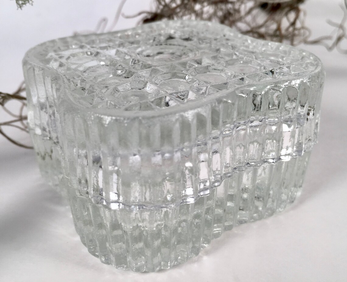 Vintage Retro Pressed Glass Trinket Box Ring Box Jewelry - Etsy